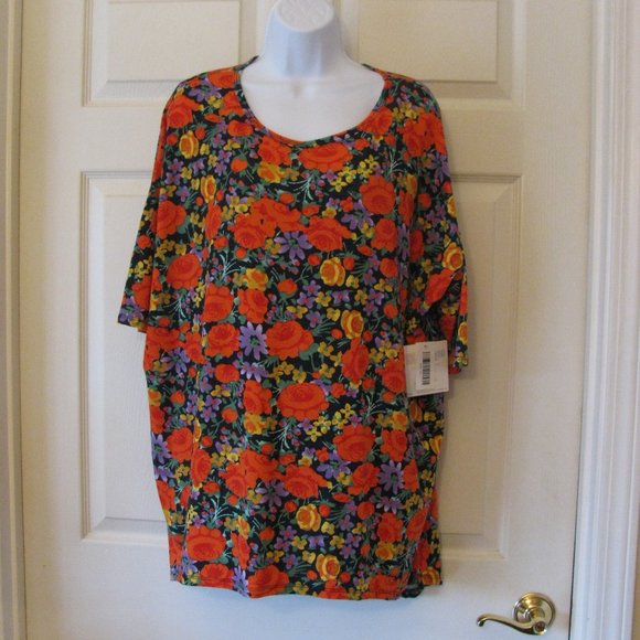 LuLaRoe | Tops | 25 Lularoe Irma Tunic Xl Nwt 36 Bright Floral Print ...